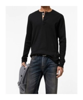 Burberry Long Sleeved Crewneck Top - Black
