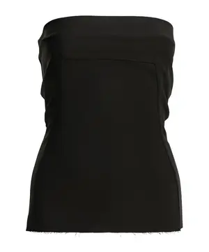 Rick Owens Wool Crepe Bustier Top - Black
