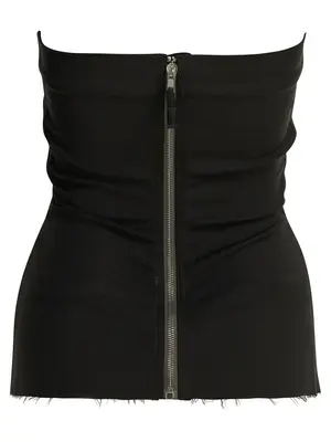 Rick Owens Wool Crepe Bustier Top - Black