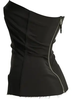 Rick Owens Wool Crepe Bustier Top - Black