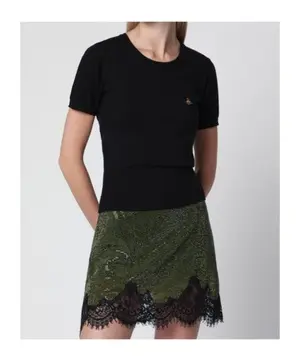 VIVIENNE WESTWOOD Orb Embroidered Knit Top - Black
