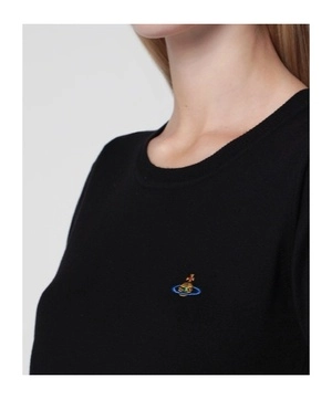 VIVIENNE WESTWOOD Orb Embroidered Knit Top - Black