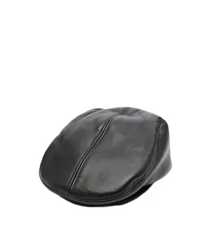 Ruslan Baginskiy Leather Panelled Beret - Black