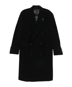 LARDINI Double-breasted Coat - Black