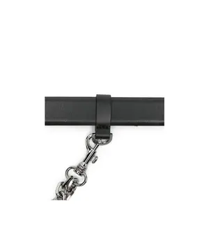 Attico Leather Belt With Chain Detail