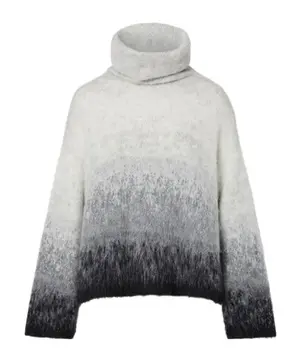 Liu Jo Ombre High Neck Knitted Sweater - Grey