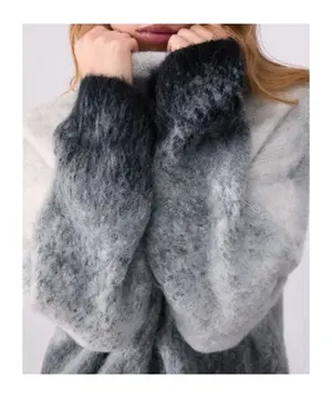 Liu Jo Ombre High Neck Knitted Sweater - Grey