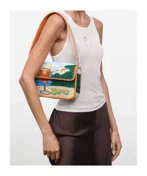 Staud Tommy Beaded Bag Sunset Spritz