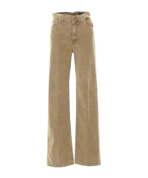 DONDUP Logo Patch Straight-leg Pants - Brown
