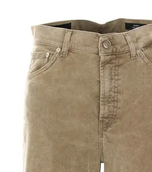 DONDUP Logo Patch Straight-leg Pants - Brown