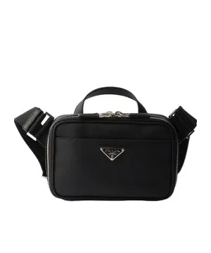 Prada Saffiano Leather Shoulder Bag - Black