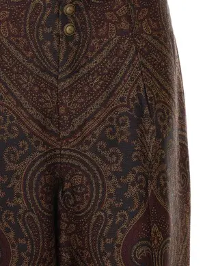 Etro Wool-blend Paisley Jacquard Trousers With Pegaso Buttons