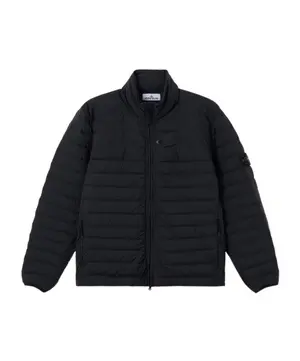 Stone Island Stand Collar Downjacket With Anti-drop Finish - Black