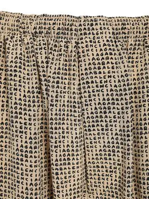 Balenciaga Logo Printed Pyjama Pants - Beige/black