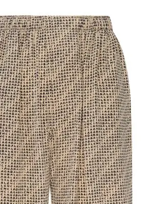 Balenciaga Logo Printed Pyjama Pants - Beige/black