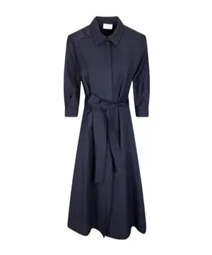 P.a.r.o.s.h Collared Belted Dress - Blue