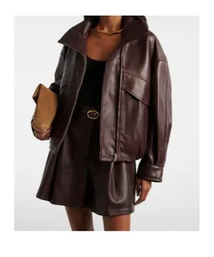 Nour Hammour Roland Leather Bomber Jacket