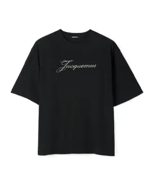 Jacquemus Logo Printed Crewneck T-shirt - Black