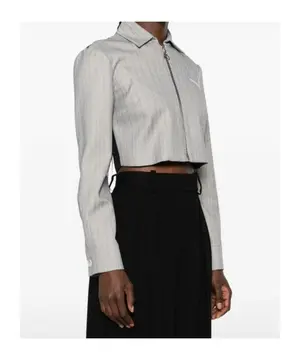 Patrizia Pepe Pinstripe-pattern Cropped Jacket
