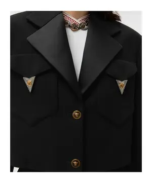Versace Wool Crop Blazer