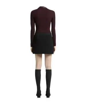 COURREGES Vinyl-collar Ribbed-knit Sweater