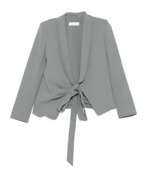 Patrizia Pepe Wrap-design Tie-fastening Jacket - Grey