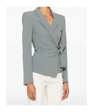 Patrizia Pepe Wrap-design Tie-fastening Jacket