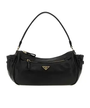 Prada Zippered Shoulder Bag - Black