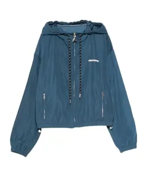 Patrizia Pepe Logo-print Hooded Jacket - Blue