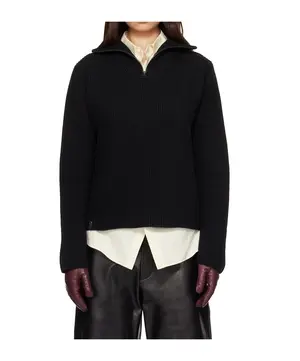 Mackage Gladys Knit Half-zip Pullover Sweater - Black