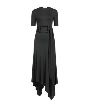 Alaïa Belted Jersey Dress - Black