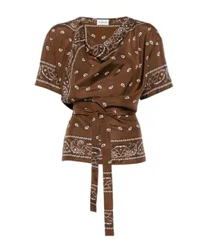 P.a.r.o.s.h Paisley Print Draped Silk Top