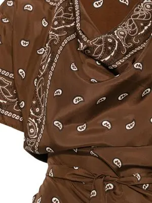 P.a.r.o.s.h Paisley Print Draped Silk Top