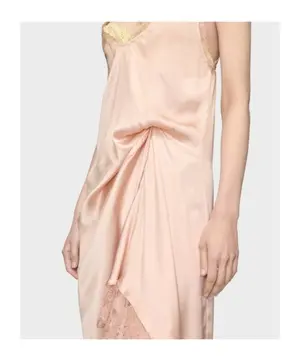 MAISON MARGIELA Silk Lace Midi Dress - Blush