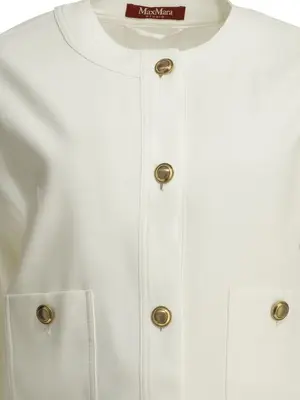 Max Mara Kiwi Button-up Jacket With Patch Pockets - Beige