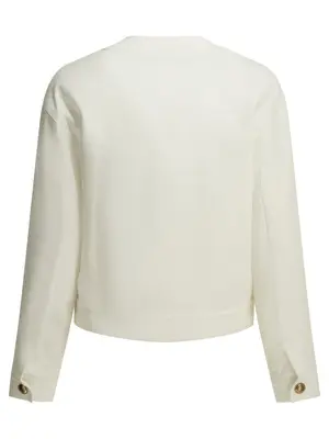 Max Mara Kiwi Button-up Jacket With Patch Pockets - Beige