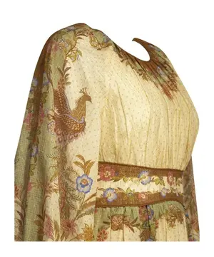 Zimmermann Round Neck Maxi Dress With Puffed Sleeves And Ruffled Appliqués