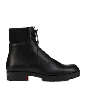 CHRISTIAN LOUBOUTIN Lace-up Ankle Boots - Black