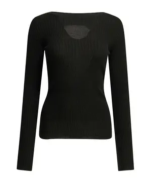 Rick Owens Boat Neck Knit Sweater - Black