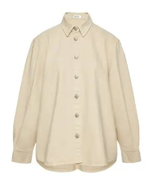 Magda Butrym Long-sleeved Denim Shirt - Beige