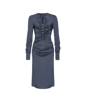 Pinko Ruched Midi Dress - Blue
