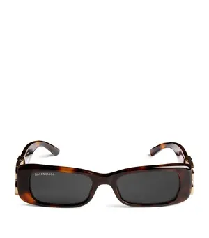 Balenciaga Dynasty Rectangle Sunglasses - Red