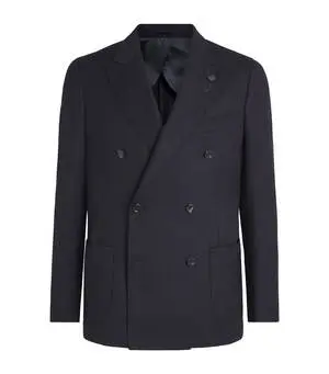 LARDINI Wool Double-breasted Blazer
