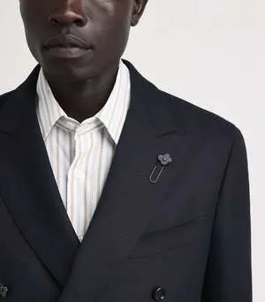 LARDINI Wool Double-breasted Blazer