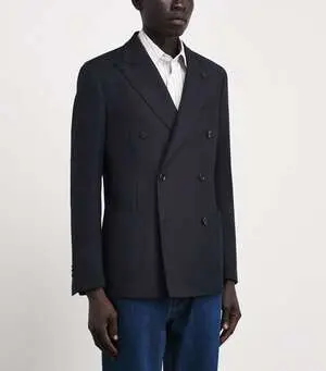 LARDINI Wool Double-breasted Blazer