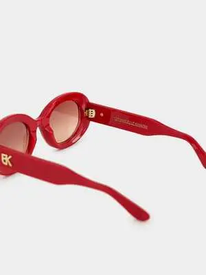 EMMANUELLE KHANH Oval Sunglasses With Gold-plated Logo