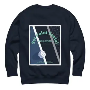 ANCHOR & CREW Navy Set Point Social Volleyball Club League Organic Cotton Sweatshirt - Blue