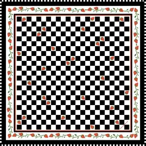 JESSIE ZHAO NEW YORK Double Sided Silk Scarf Of Checkerboard Imagination - Black