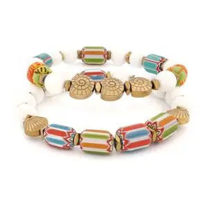 EBRU JEWELRY Artisan Shell Beaded Bracelet Set