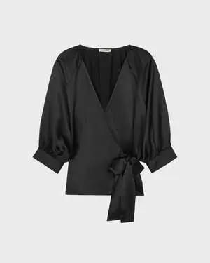 BY MALENE BIRGER Wrap Blouse With Tie Detail